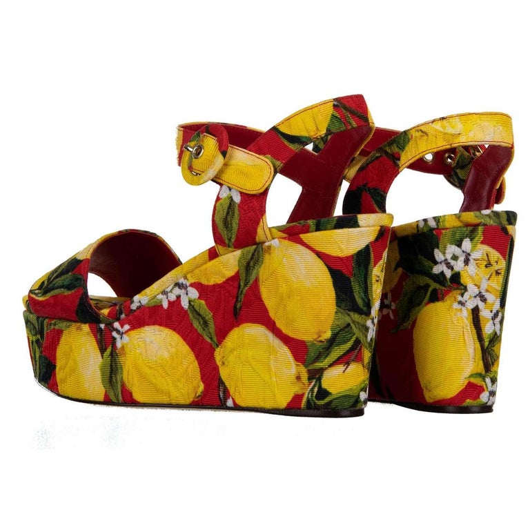 Dolce and Gabbana - Lemon Plateau Sandals BIANCA Red For Sale at 1stDibs