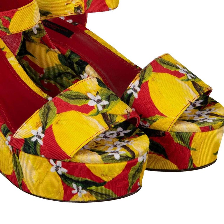 Dolce and Gabbana - Lemon Plateau Sandals BIANCA Red For Sale at 1stDibs