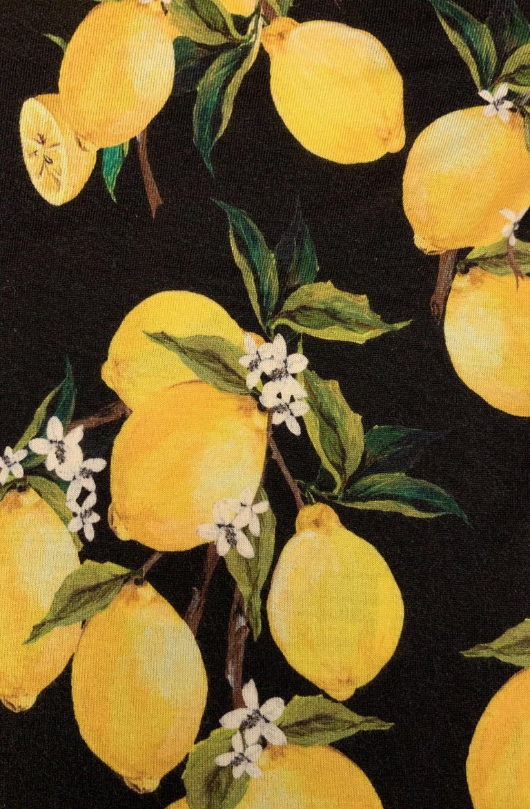 Dolce and Gabbana Lemon Print Cashmere and Silk-Blend Sweater at ...