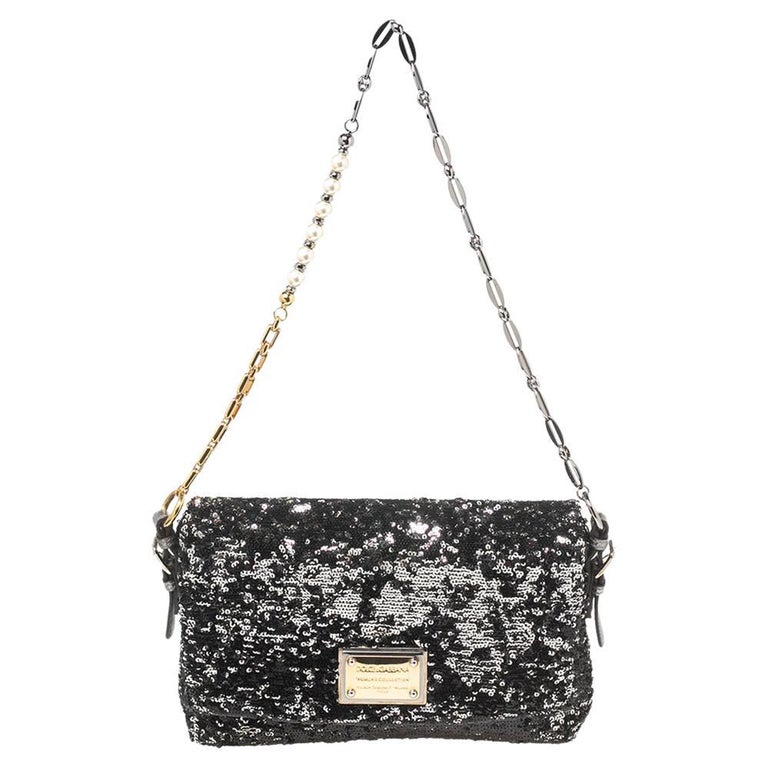 Dolce and Gabbana Metallic Sequin Miss Charles Shoulder Bag at 1stDibs