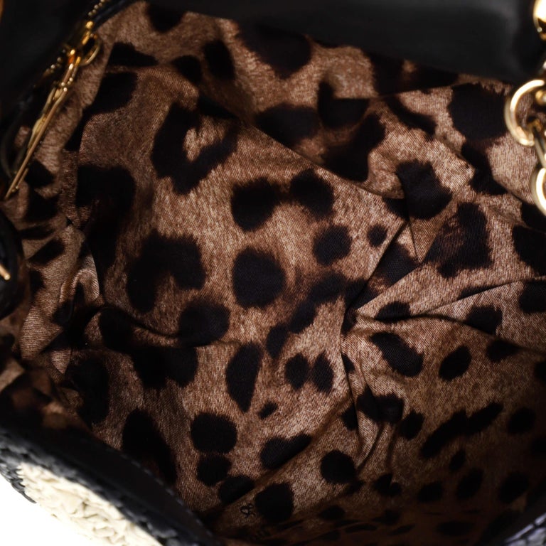 Dolce and Gabbana Miss Charles Top Handle Bag Woven Raffia with ...