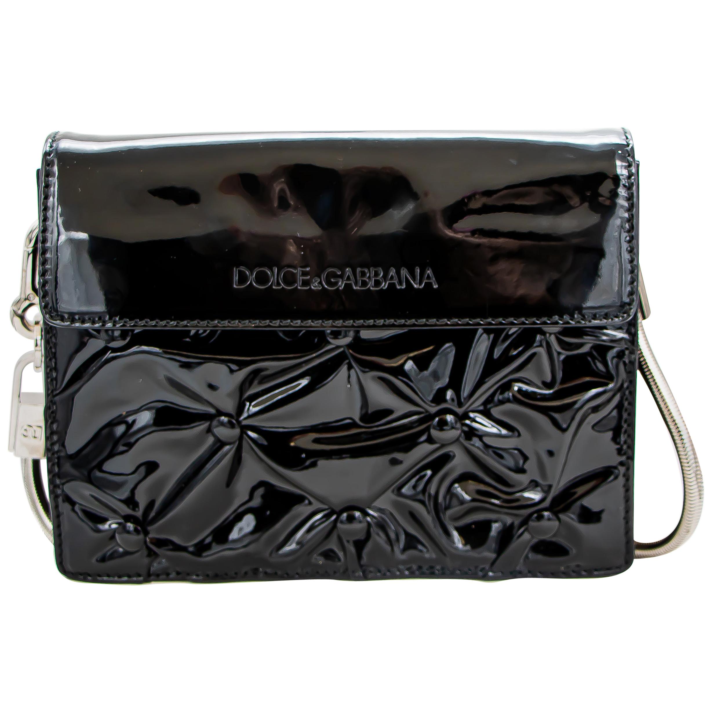 Dolce and Gabbana Black Leather Dolce Lady Shoulder Bag For Sale at 1stDibs