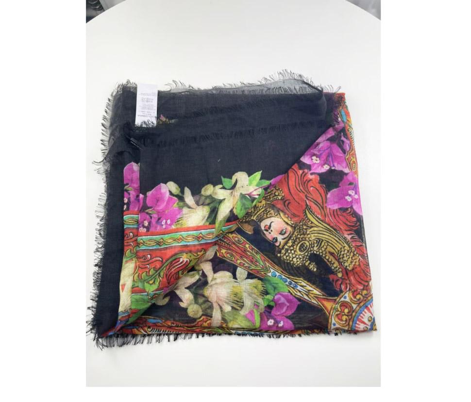 Dolce and Gabbana Multicolor Cashmere Blend Carretto Sicily Scarf Wrap ...