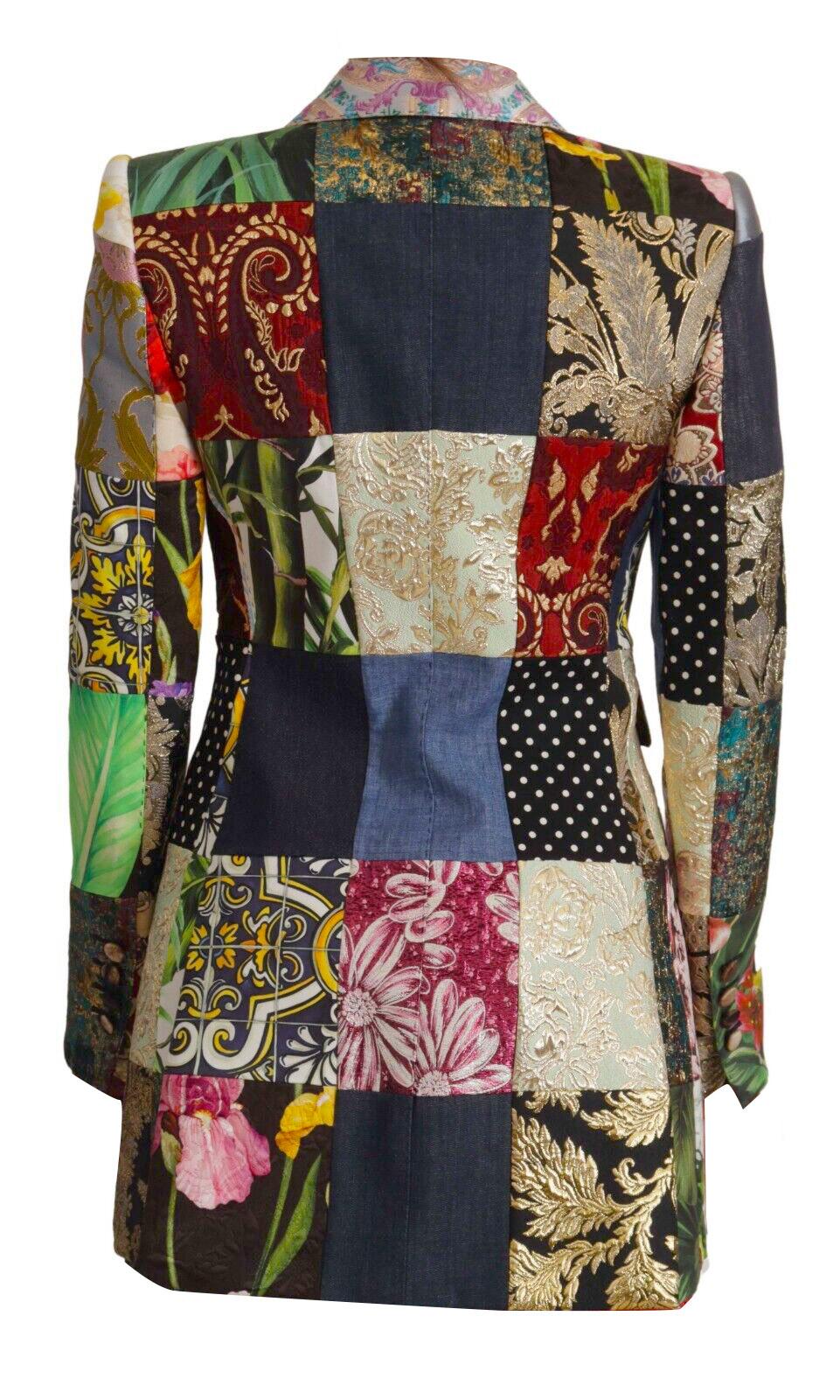 Dolce and Gabbana Multicolor Cotton Patchwork Floral Blazer Jacket ...