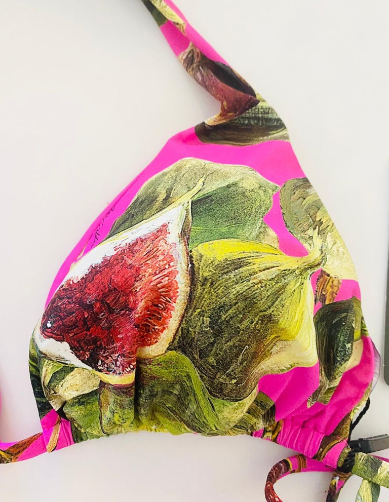 Dolce and Gabbana Multicolor Pink Figs Swimsuit Bikini Swimwear ...