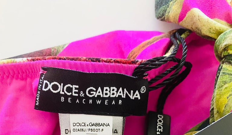 Dolce and Gabbana Multicolor Pink Figs Swimsuit Bikini Swimwear ...