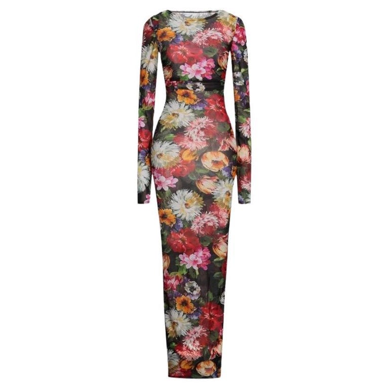 Dolce and Gabbana Multicolor Polyamide Floral Maxi Tube Dress Stretch ...