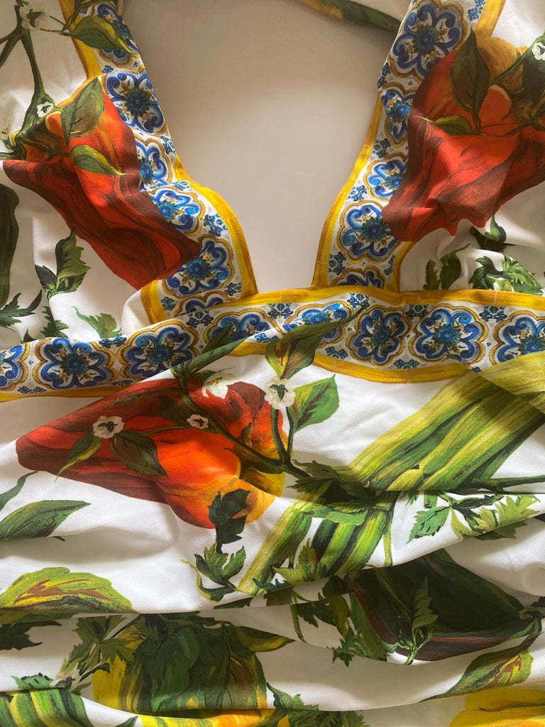 Dolce and Gabbana Multicolor Sicily Maiolica Pepper Swimsuit Swimwear ...