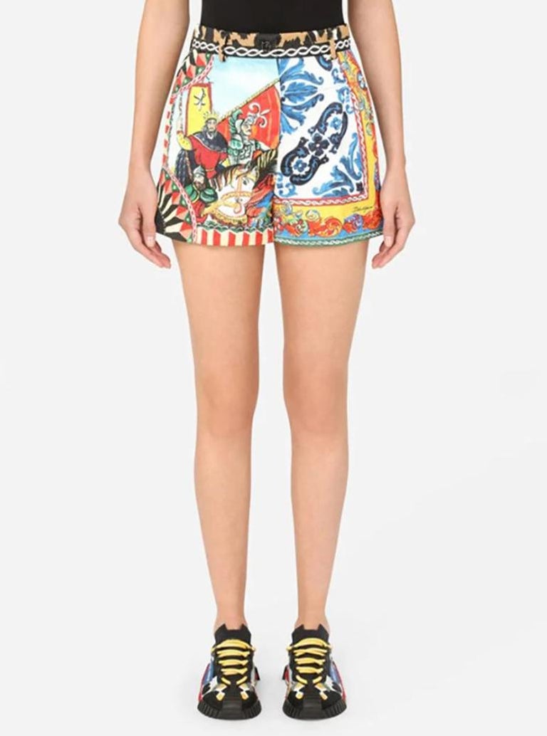 Dolce and Gabbana Multicolor Viscose Maiolica Floral Casual Shorts Mini ...