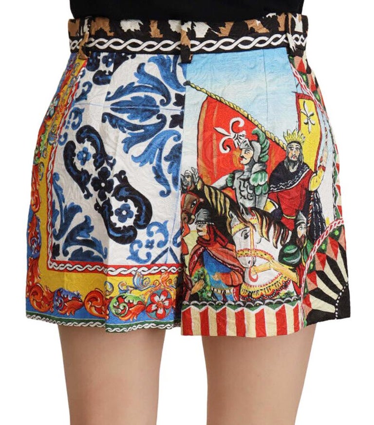 Dolce and Gabbana Multicolor Viscose Maiolica Floral Casual Shorts Mini ...