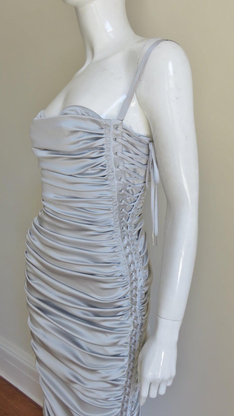 Dolce and Gabbana New Lace up Sides Silk Dress at 1stDibs | side lace ...