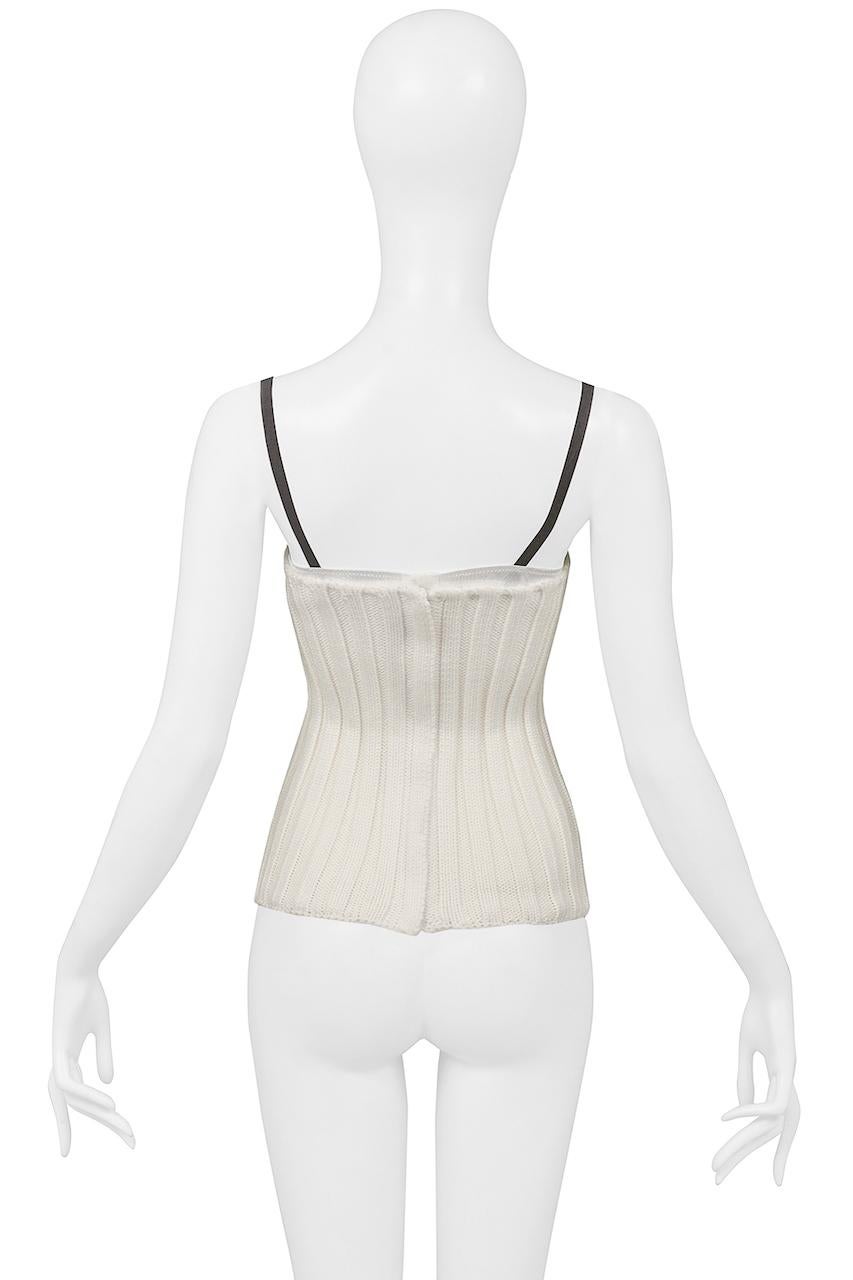 Dolce and Gabbana Off White Knit Corset With Attached Bra 1999 For Sale ...