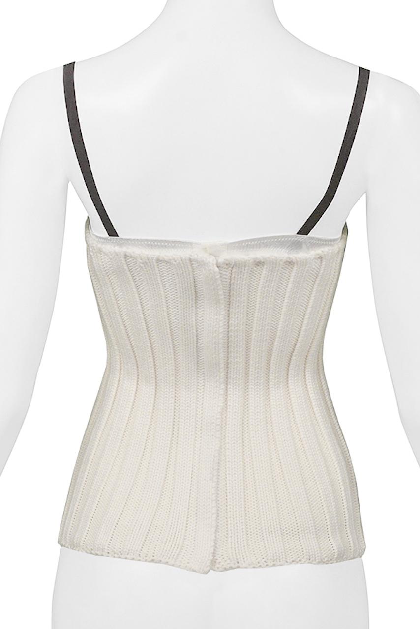 Dolce and Gabbana Off White Knit Corset With Attached Bra 1999 For Sale ...