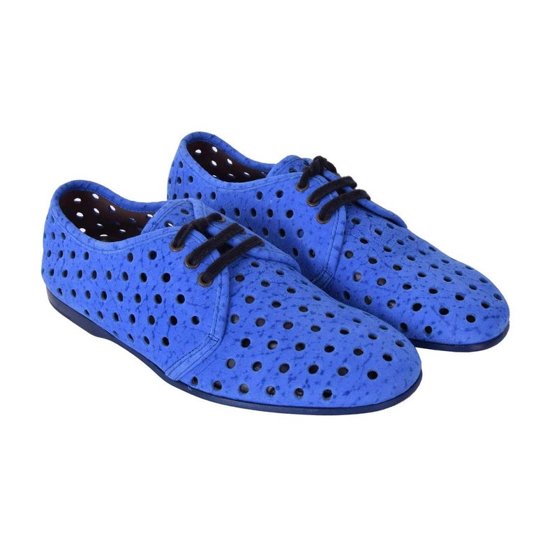 Dolce and Gabbana - Perforated Shoes AMALFI Blue EUR 39 For Sale at 1stDibs