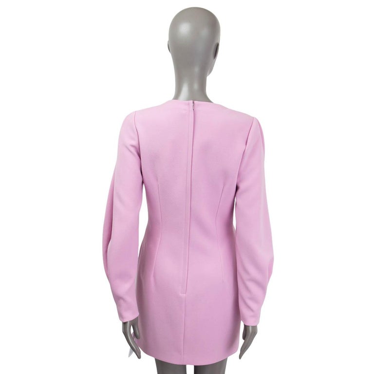 DOLCE and GABBANA pink 2022 SABLE LONG SLEEVE MINI Dress 44 L For Sale ...