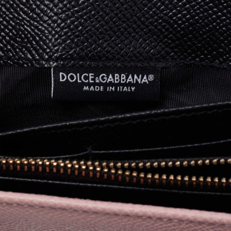 Dolce and Gabbana Pink Leather Dauphine Continental Wallet For Sale at ...