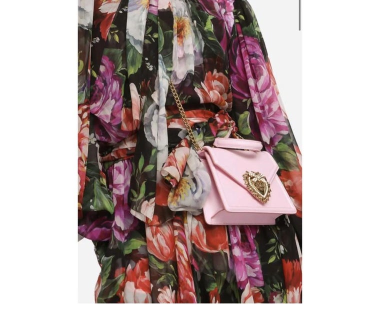 Dolce and Gabbana Pink Leather Devotion Handbag Shoulder Clutch Top ...