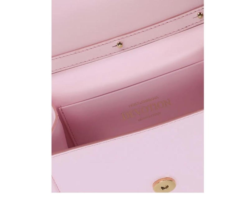 Dolce and Gabbana Pink Leather Devotion Handbag Shoulder Clutch Top ...