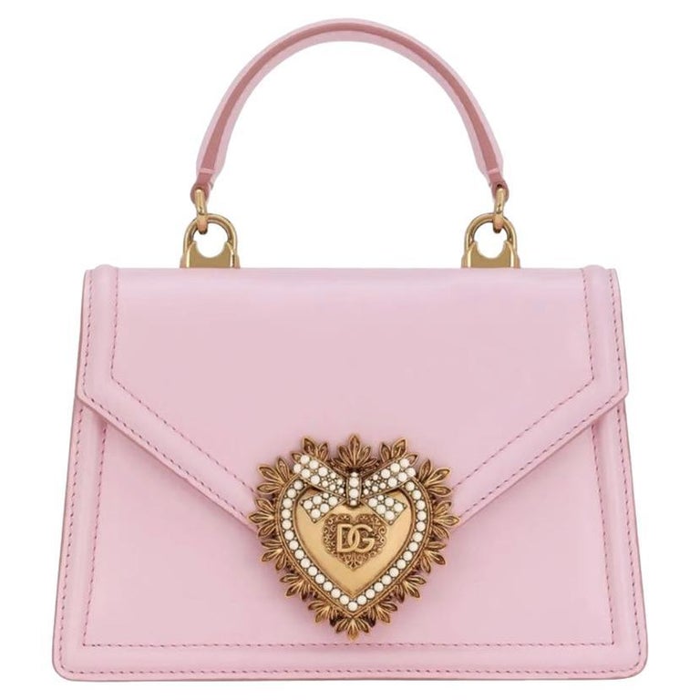 Dolce and Gabbana Pink Leather Devotion Handbag Shoulder Clutch Top ...