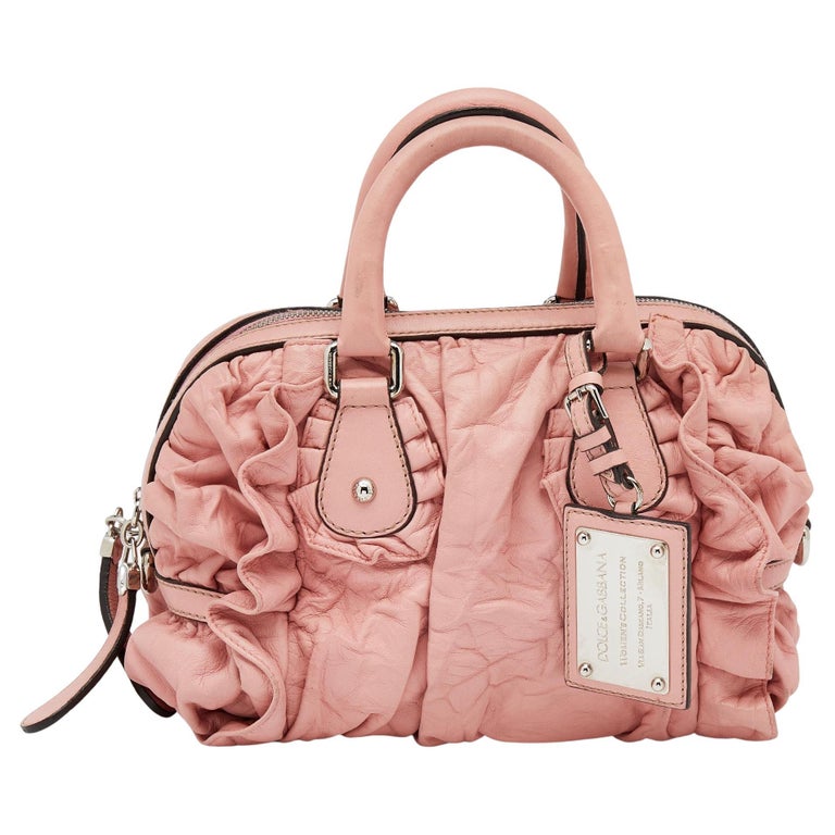 Dolce and Gabbana Pink Leather Miss Rouche Satchel at 1stDibs