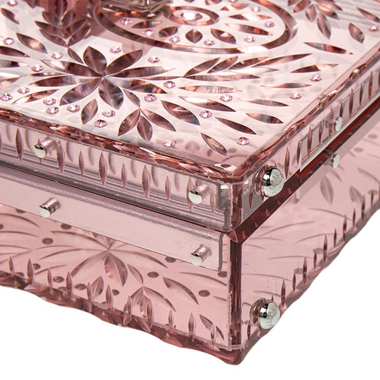 Dolce and Gabbana Pink Plexiglass Cinderella Top Handle Bag For Sale at ...