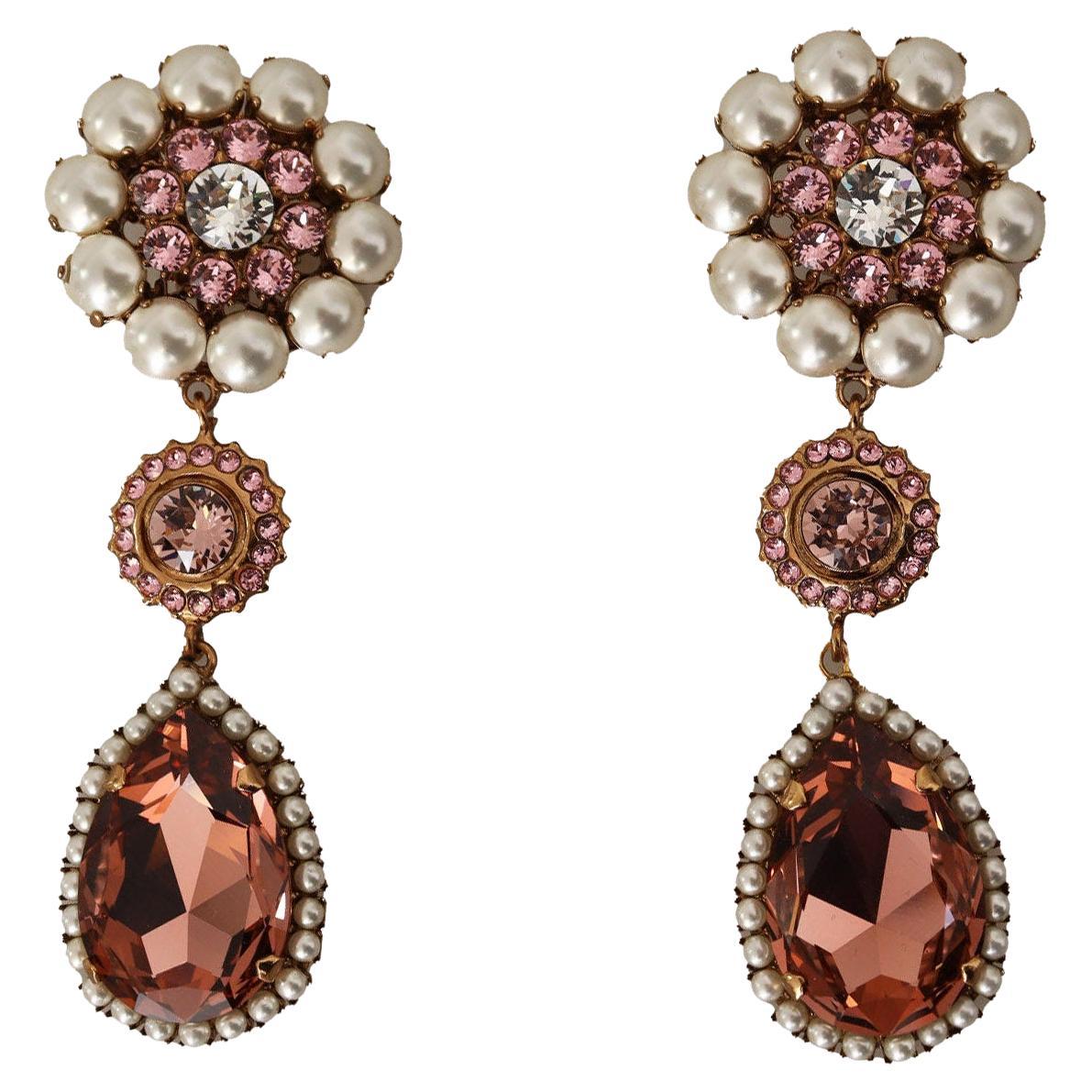 Decadent Jewels Baroque Pearl Green Amethyst Pink Topaz Gold Earrings ...
