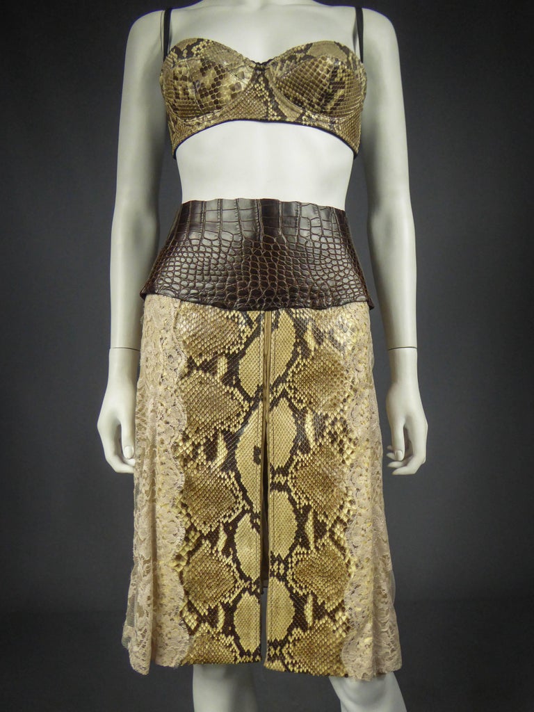Dolce Gabbana Python skin skirt and bra at 1stDibs | cubesdating, skirt ...