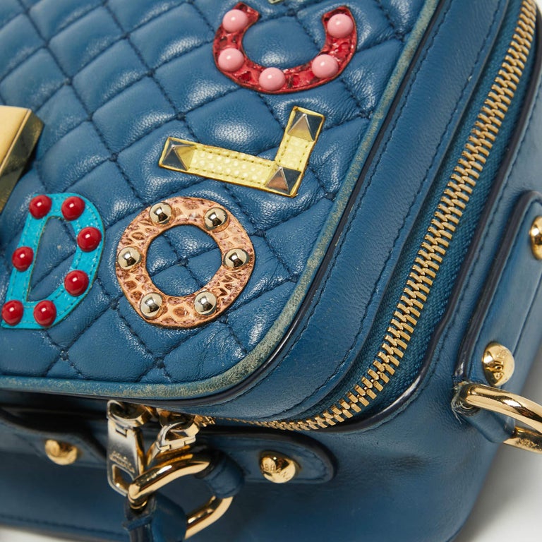 Dolce and Gabbana Quilted Leather Embellished Dolce Box Bag For Sale at 1stDibs