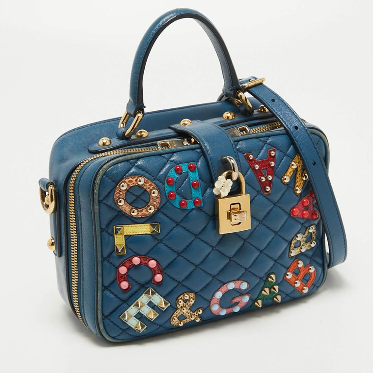 Dolce and Gabbana Quilted Leather Embellished Dolce Box Bag For Sale at ...