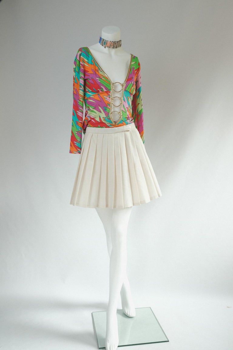 Dolce Gabbana Rainbow Hands Gold Hoops Disco Top For Sale at 1stDibs