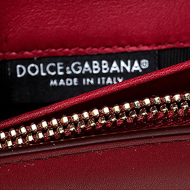 Dolce and Gabbana Red Leather DG Love Continental Wallet at 1stDibs