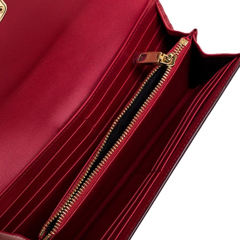 Dolce and Gabbana Red Leather DG Love Continental Wallet at 1stDibs