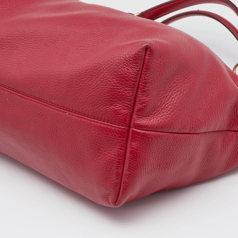 Dolce and Gabbana Red Leather Tote For Sale at 1stDibs