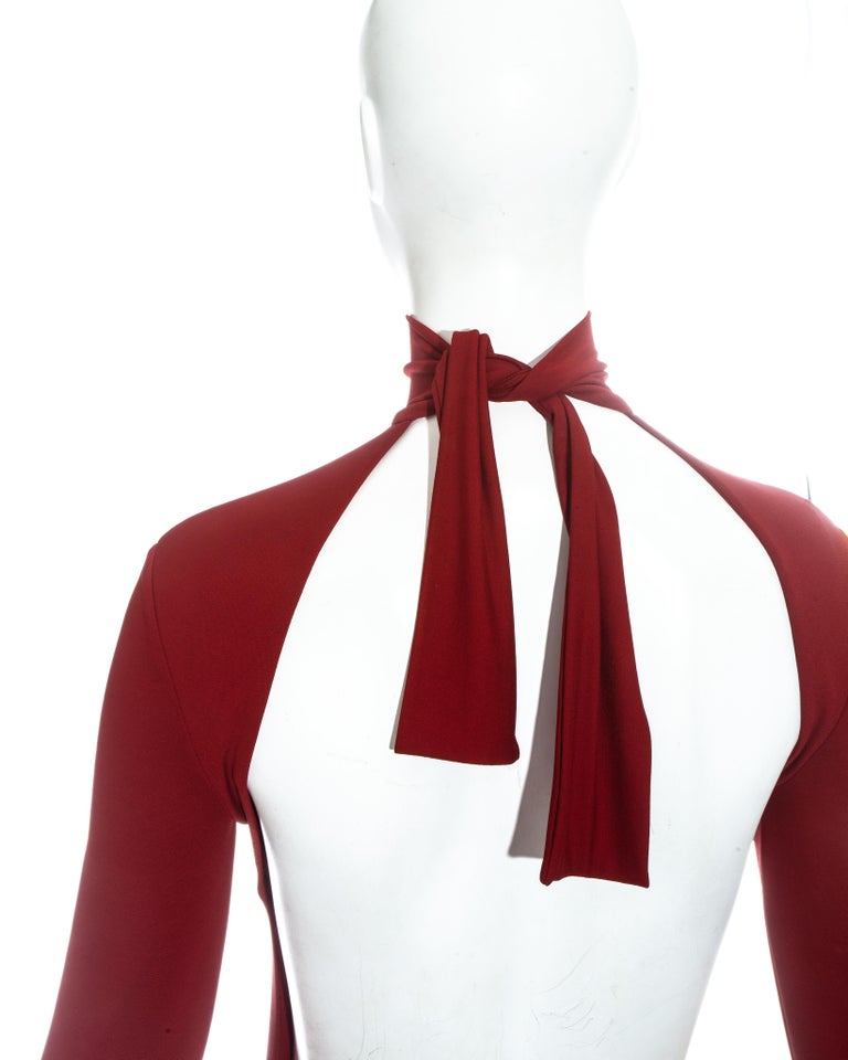 Dolce and Gabbana red low back figure hugging dress, ss 2001 at 1stDibs ...