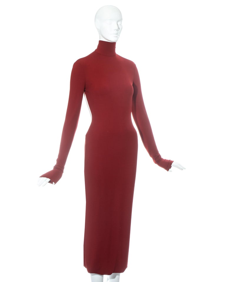 Dolce and Gabbana red low back figure hugging dress, ss 2001 at 1stDibs ...