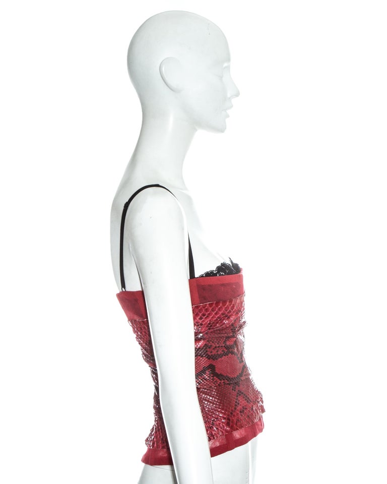 Dolce and Gabbana red snakeskin and mesh corset, ss 2005 at 1stDibs ...