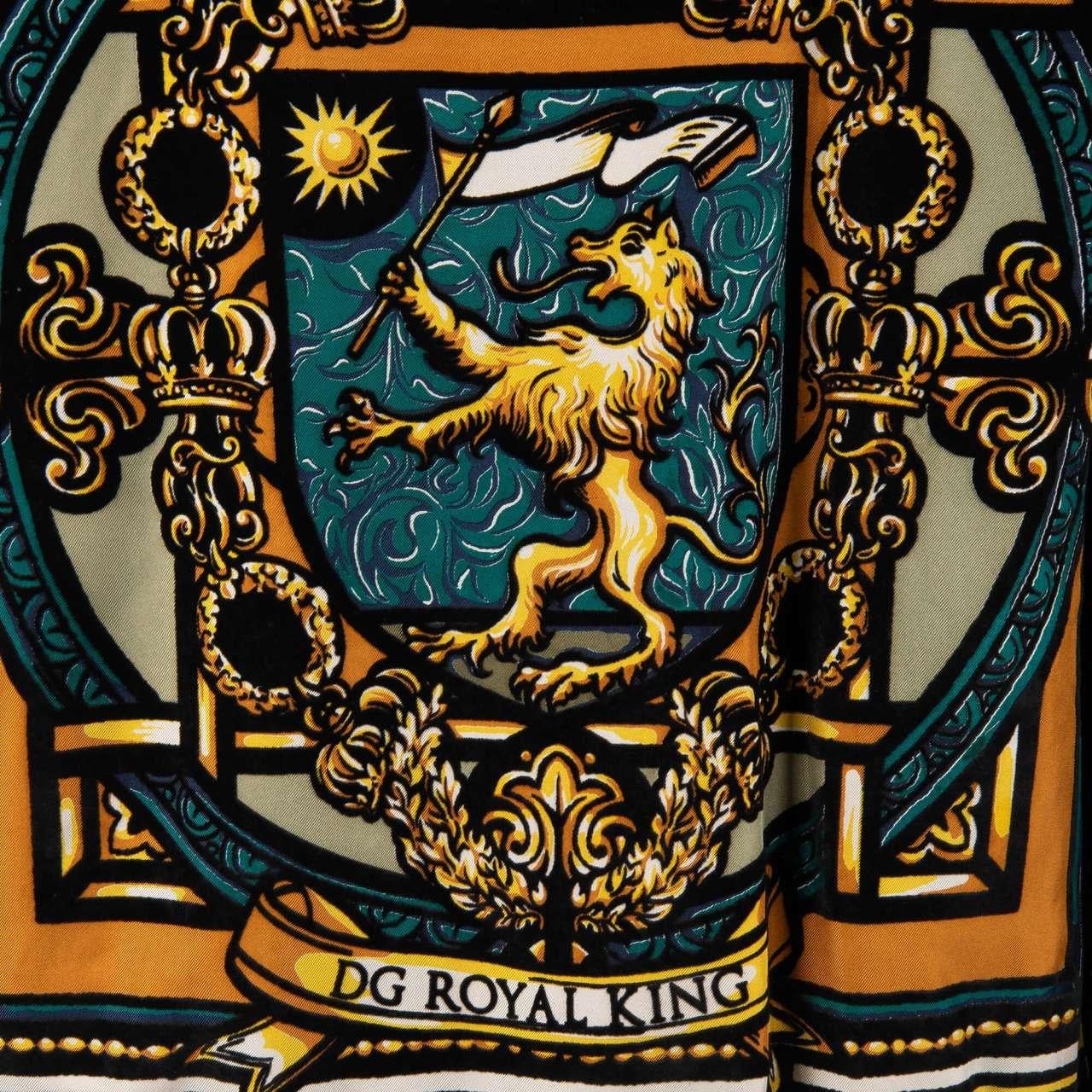 Dolce and Gabbana Reversible DG Royal King Silk Bomber Jacket Green ...