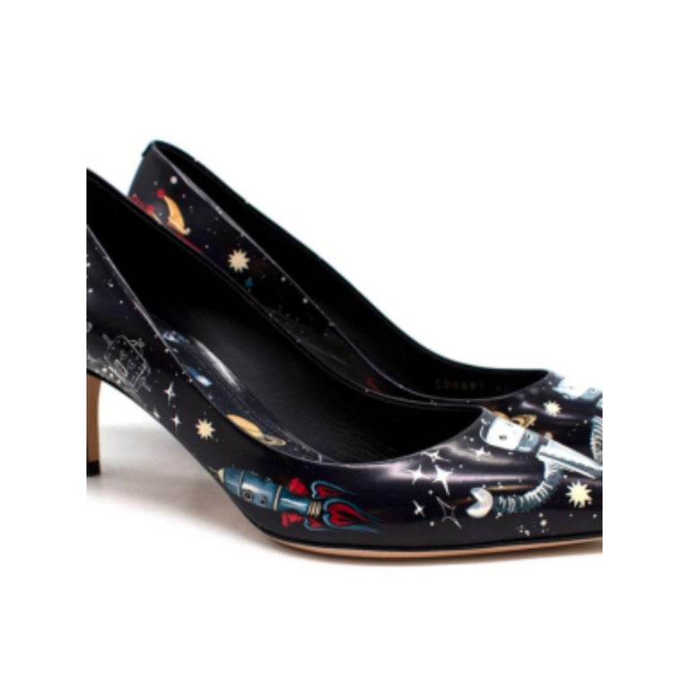 Dolce and Gabbana Robot Print Leather Pumps For Sale at 1stDibs