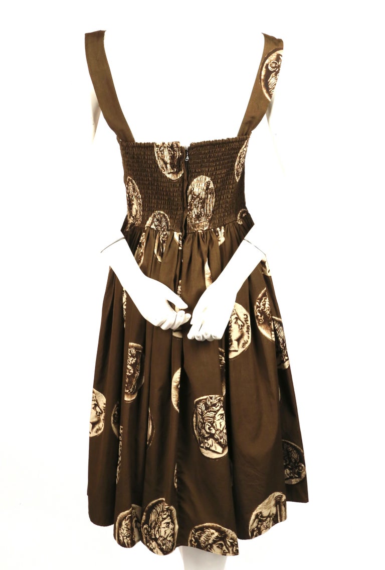 DOLCE and GABBANA Roman coin printed cotton dress at 1stDibs