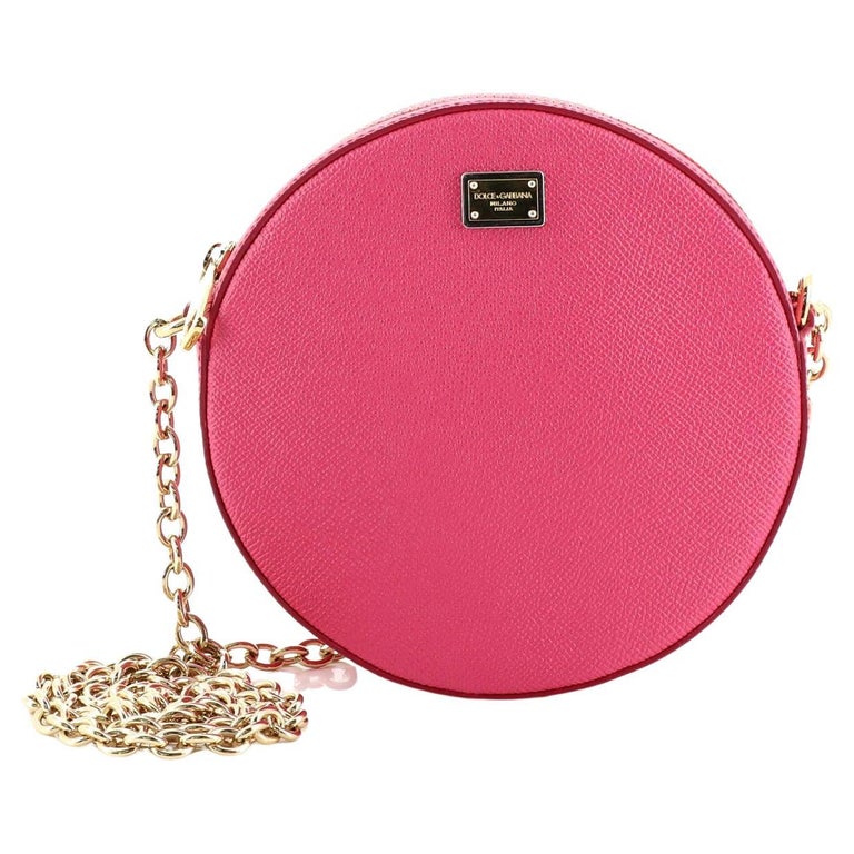 Dolce and Gabbana Round Crossbody Bag Leather For Sale at 1stDibs