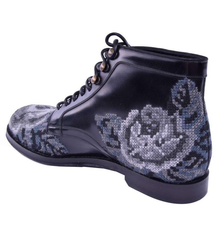 Dolce and Gabbana - RUNWAY Baroque Embroidery Boots Black EUR 41.5 For ...