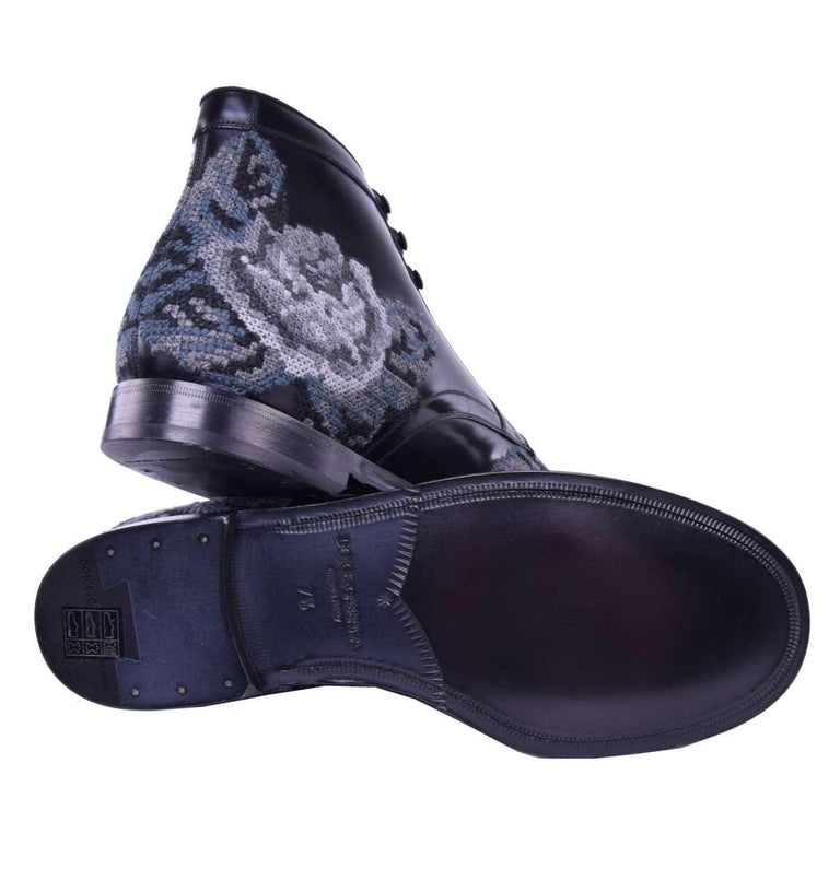 Dolce and Gabbana - RUNWAY Baroque Embroidery Boots Black EUR 42 For ...