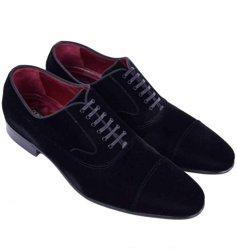 Dolce and Gabbana - RUNWAY Velour Shoes "Venezia" For Sale at 1stDibs