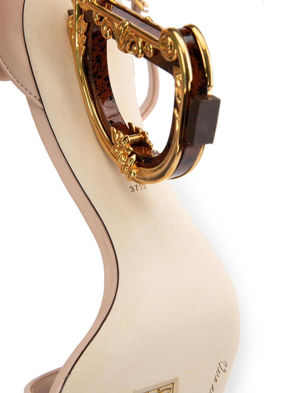 Dolce and Gabbana S/S 24 Pink Leather Kiera 105 Sandals Size FR 36 For ...