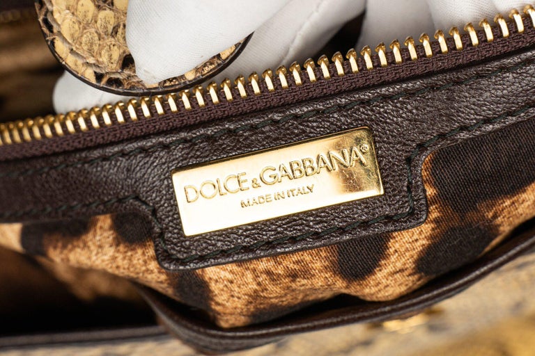 Dolce Gabbana Sicily Tote Bag Python Leather For Sale at 1stDibs