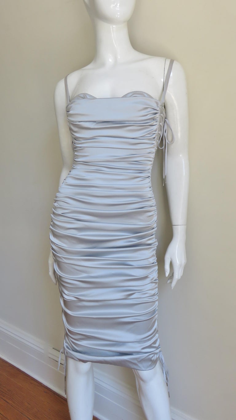 Dolce and Gabbana New Lace up Sides Silk Dress at 1stDibs | side lace ...