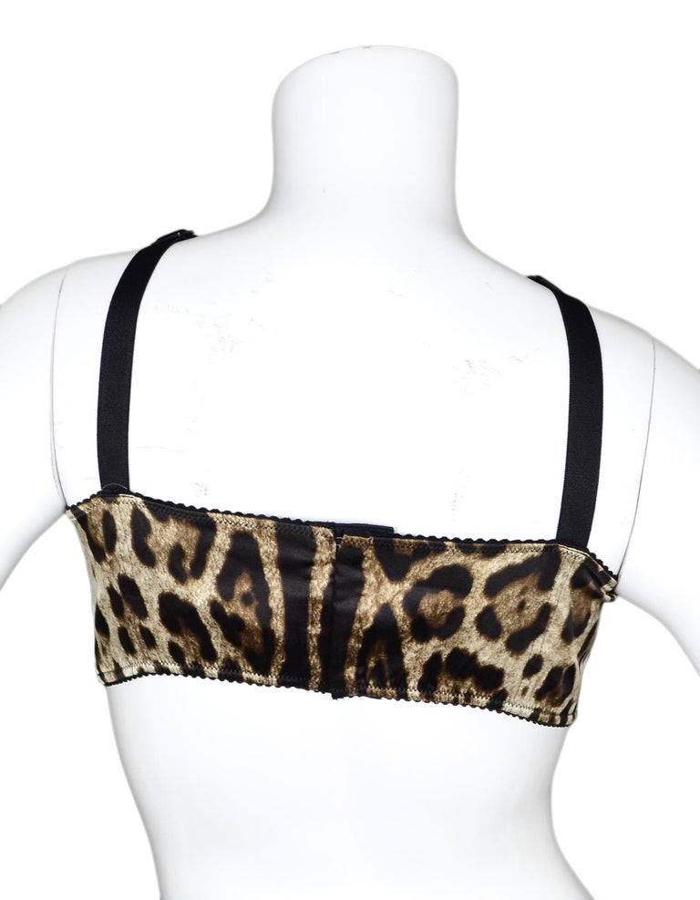 Dolce and Gabbana Silk Leopard Print Bra Sz IT5/US40 For Sale at 1stDibs