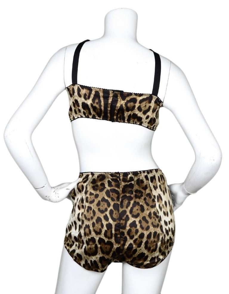 Dolce and Gabbana Silk Leopard Print Bra Sz IT5/US40 For Sale at 1stDibs