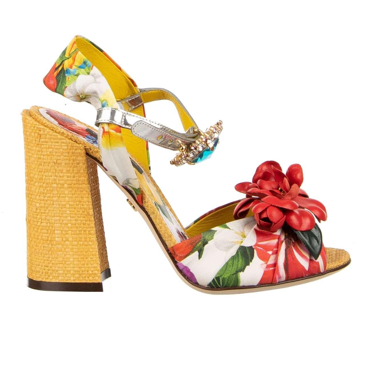Dolce and Gabbana Silk Rose Pumps Sandals KEIRA with Crystals Brooch ...