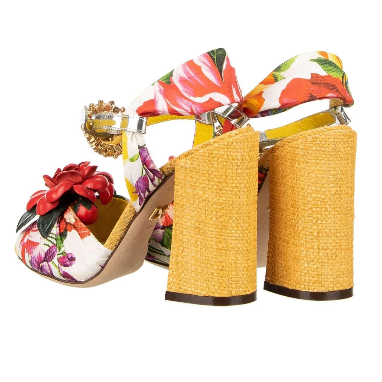 Dolce and Gabbana Silk Rose Pumps Sandals KEIRA with Crystals Brooch ...